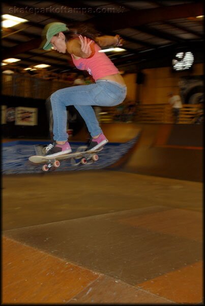Laura Fong-Yee - ollie, during practice, of course — Skatepark of Tampa