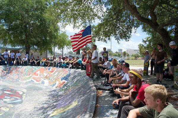 Stadium seating at the Bro Bowl — Skatepark of Tampa