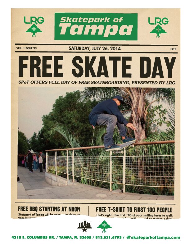 Free Skate Day presented by LRG — Skatepark of Tampa