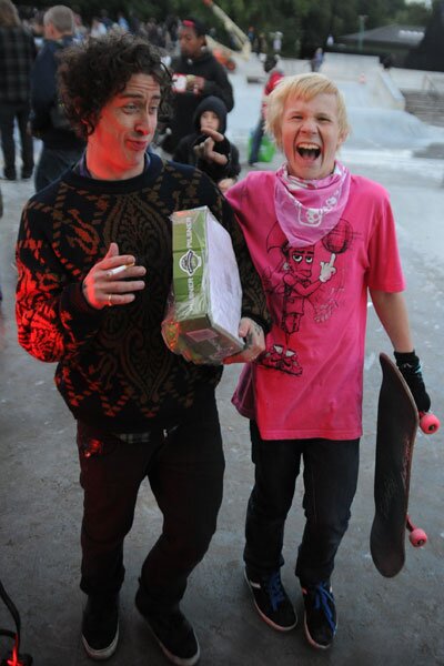 This kid is laughing at how drunk Dustin Dollin is — Skatepark of Tampa
