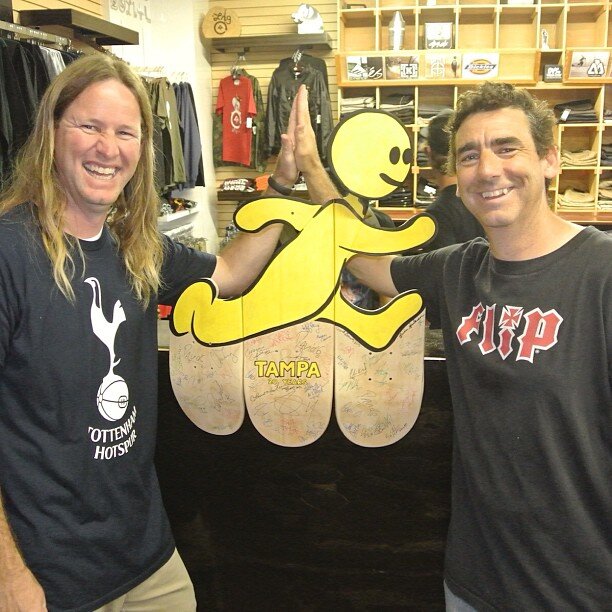 Chad with his piece and Lance Mountain — Skatepark of Tampa