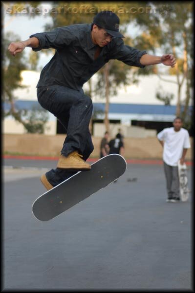 Tony Tave 3 flips while Windsor James waits — Skatepark of Tampa