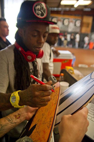 This board that Weezy is signing — Skatepark of Tampa