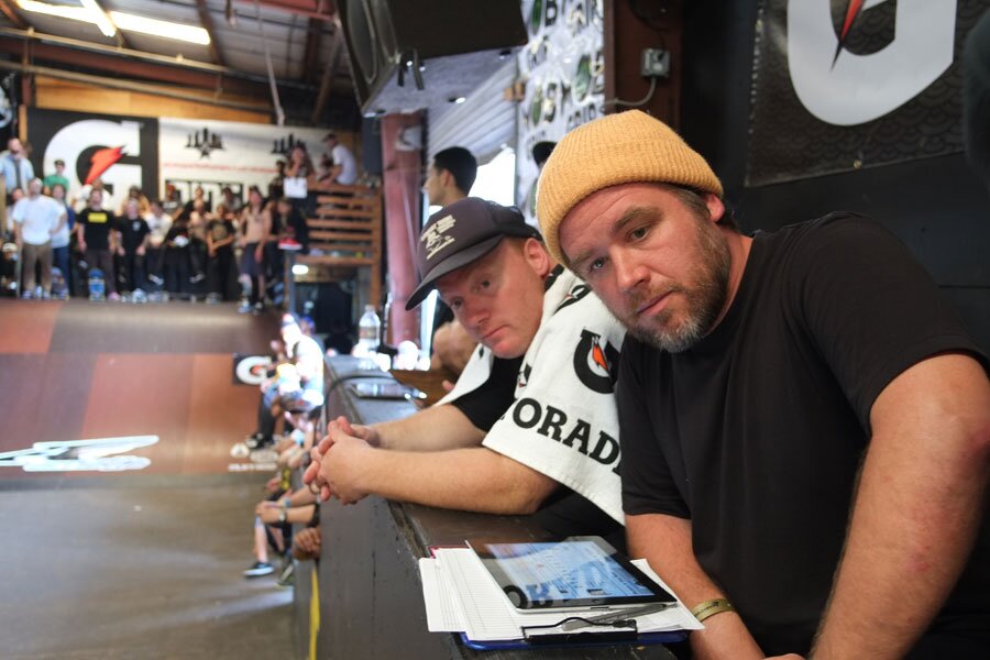 Judges Mike Sinclair and Bob Reynolds in deep — Skatepark of Tampa