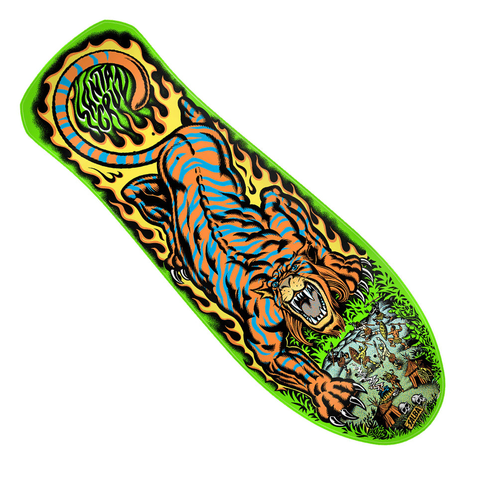 Santa Cruz Salba Tiger Reissue Shaped Green Deck — Skatepark of Tampa