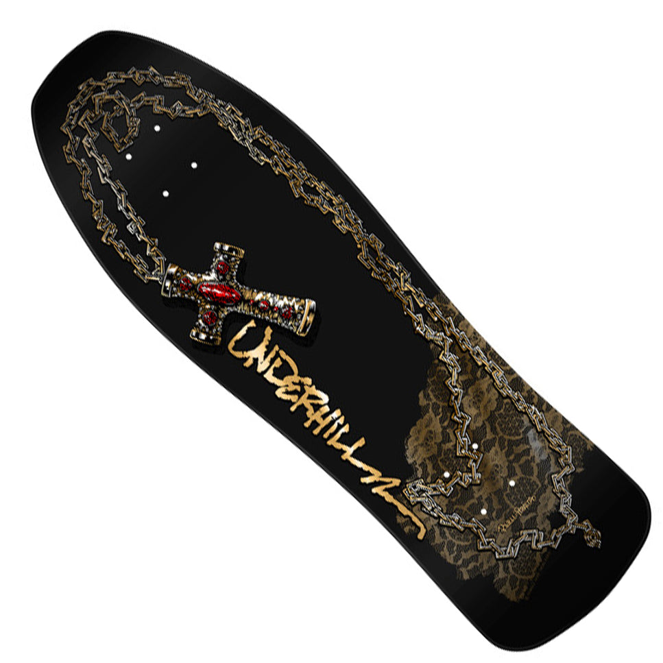 Powell Peralta Ray Underhill Black Gold Foil Cross Reissue Shaped Deck ...